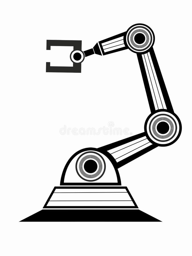 Isolated Illustration of a Robotic Arm, Vector Drawing Stock Vector ...