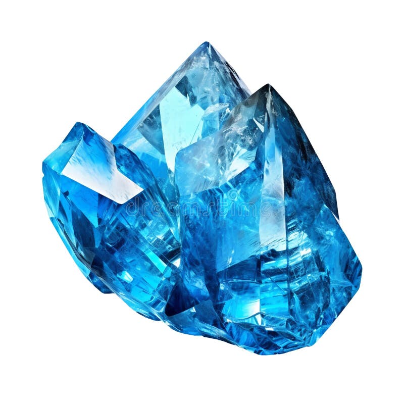 Isolated Illustration Set of Blue Gem Crystal.Generative AI Stock ...