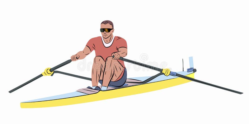 Isolated Illustration of Single Scull Racer , Vector Drawing Stock ...
