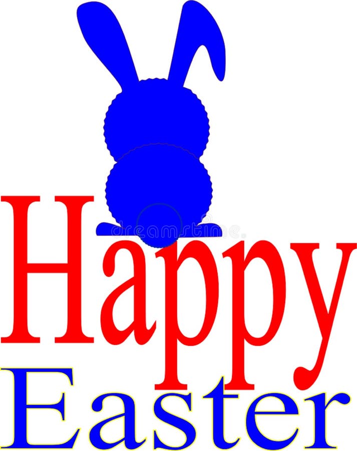 Isolated Illustration on White Background Red and Blue Happy Easter ...