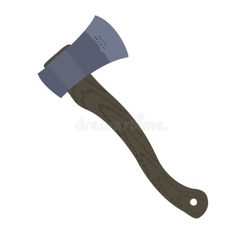 Isolated Image of Ax with Wooden Handle in Flat Style Stock Vector ...