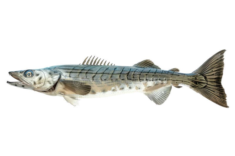 Isolated Image of a Barracuda Fish on White Background. Wildlife ...
