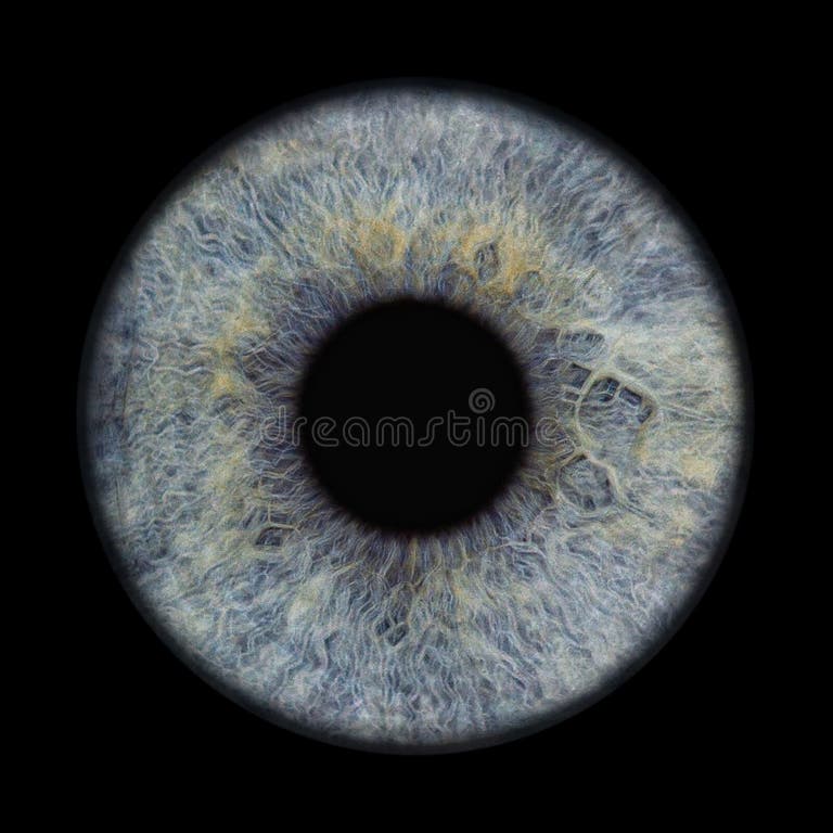 Isolated Image of a Blue Human Iris in a Circular Shape Set Against a Black Backdrop Stock Photo ...