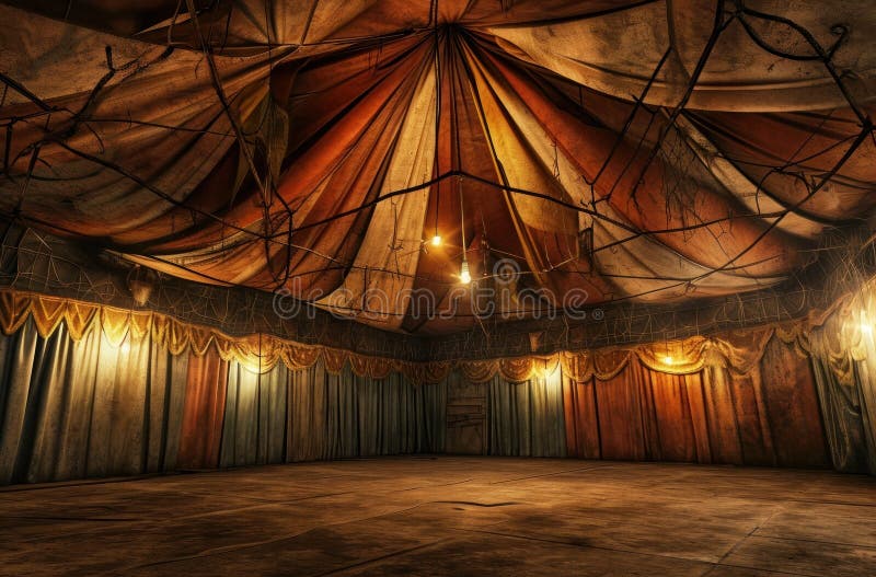 An Isolated Image of a Circus Tent Inside a Dark Interior Stock Photo ...