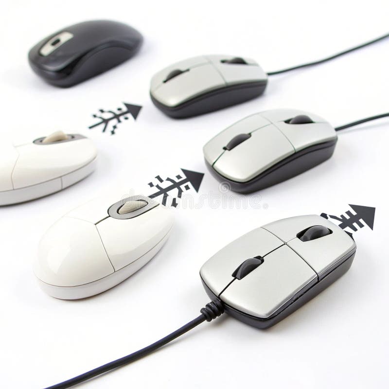 Clicking Mouse Cursor on White Background Stock Illustration ...