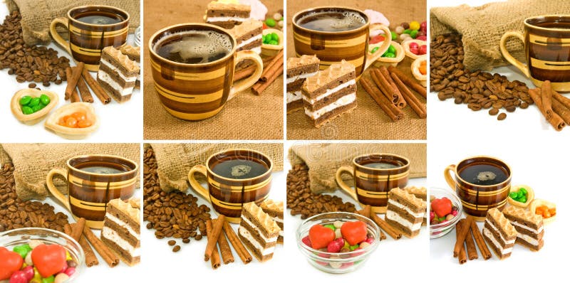 Isolated Image of a Cup of Coffee and Sweets Stock Image - Image of ...