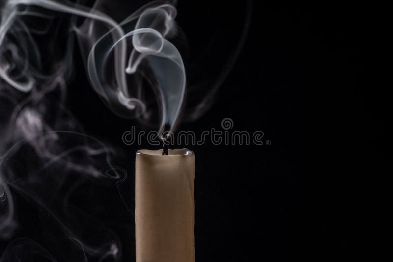 Isolated Image of a Lit Cigarette with a Thin Wisp of Smoke Curling ...