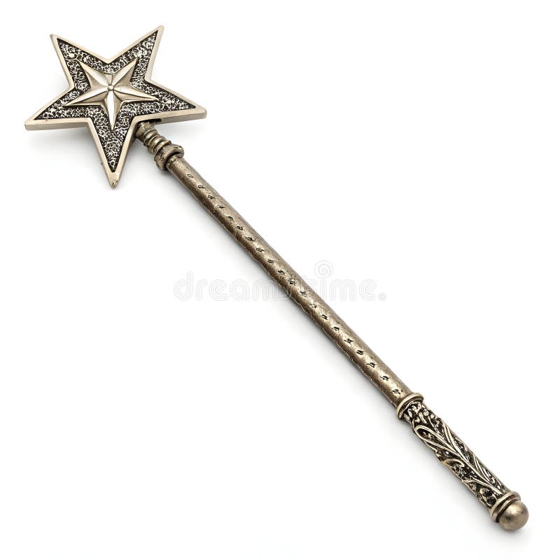 Magic Stick with Star Isolated on White Background Stock Illustration ...