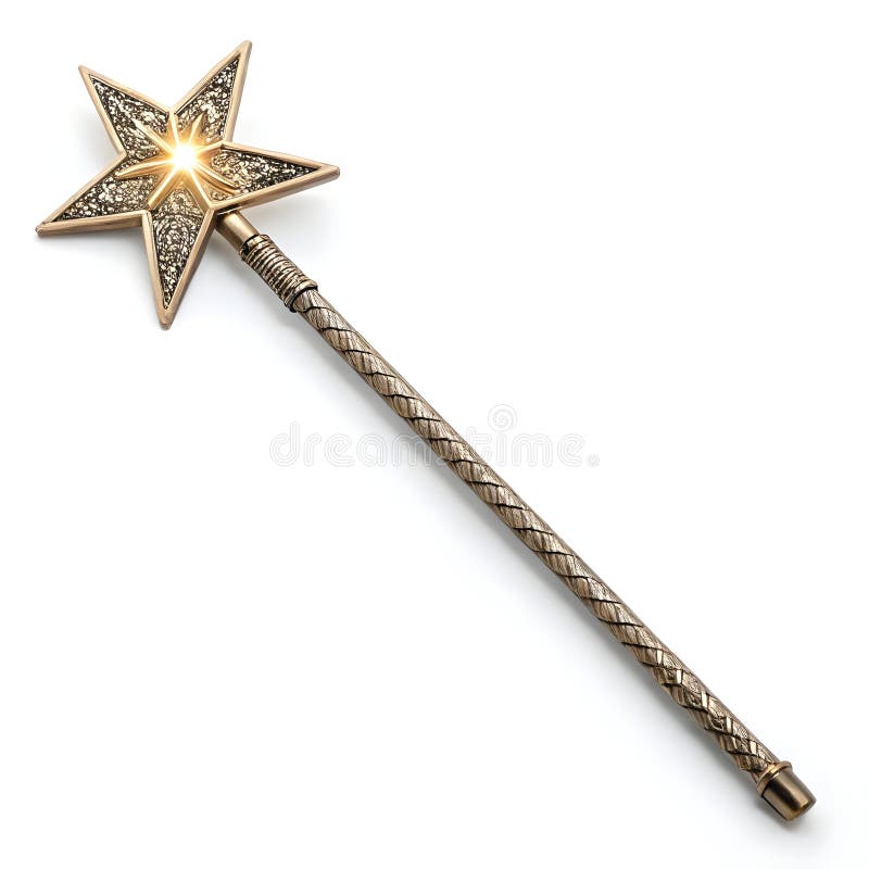 Magic Stick with Star Isolated on White Background Stock Illustration ...