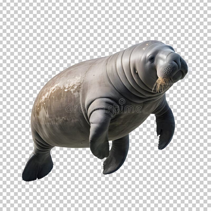 Isolated Image of a Manatee in a Neutral Pose Stock Photo ...