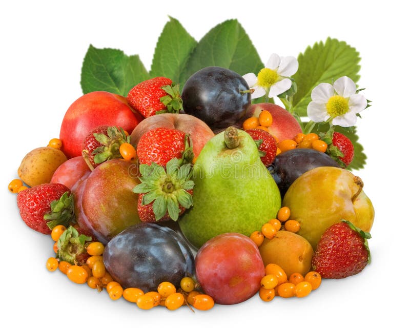 Fruits Strawberry Many Isolated Stock Image - Image of desert, cook ...