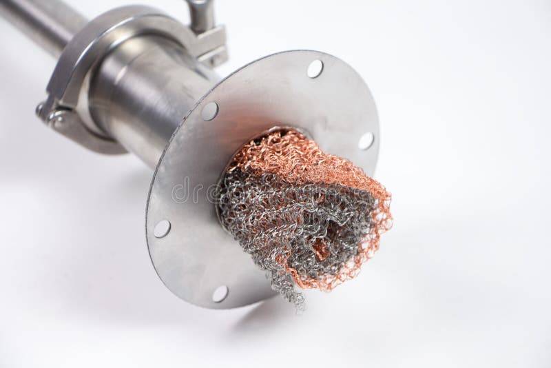 Isolated Image of Metal Rolled Grid Filter in Iron Pipe Stock Photo ...