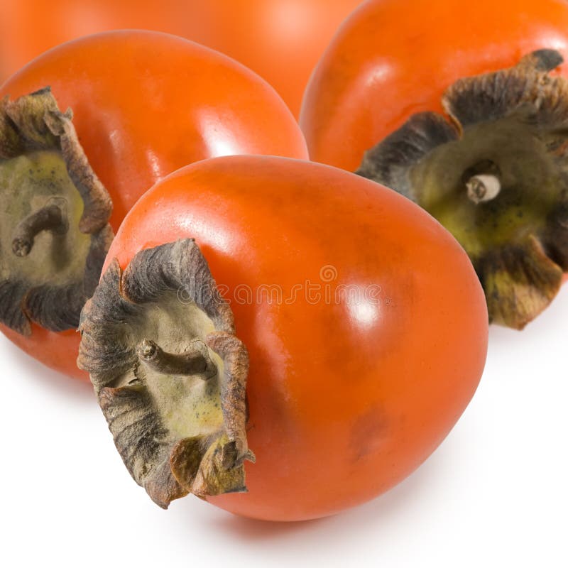 Isolated Image of a Ripe Persimmon Stock Photo - Image of abundance ...
