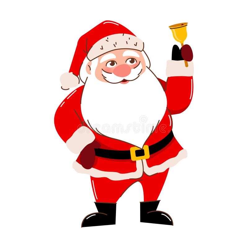 Isolated Image of Santa Claus with a Bell. Stock Vector - Illustration ...