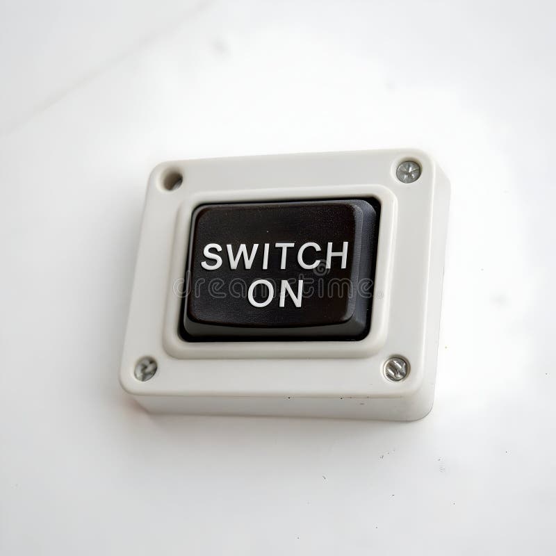 Switch on Button Isolated on White Background Stock Illustration ...
