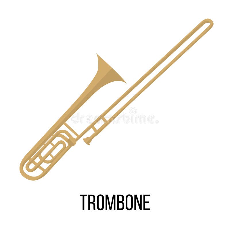 Trombone Isolated on White stock image. Image of tape - 17982933