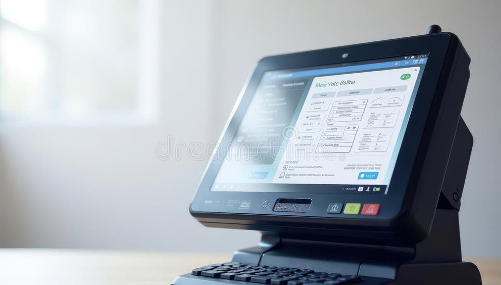 Isolated Image of Voting Machine Screen Showing Ballot , Interface ...