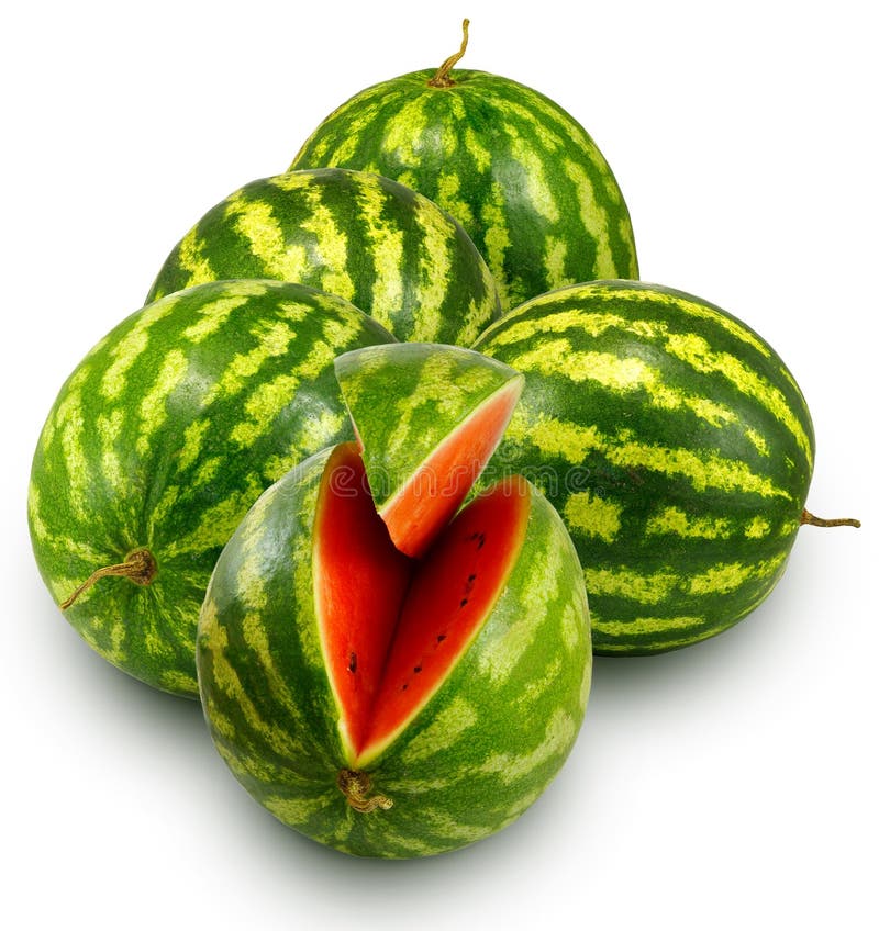Image of a Watermelons on a White Background Stock Image - Image of ...