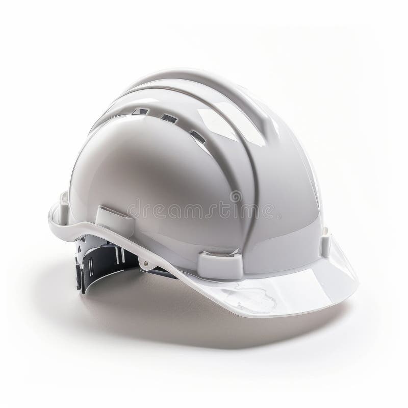 Isolated Image of a White Safety Helmet, Often Used in Construction and ...