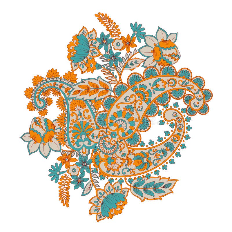 Indian Paisley Teardrop Stock Illustrations – 870 Indian Paisley ...