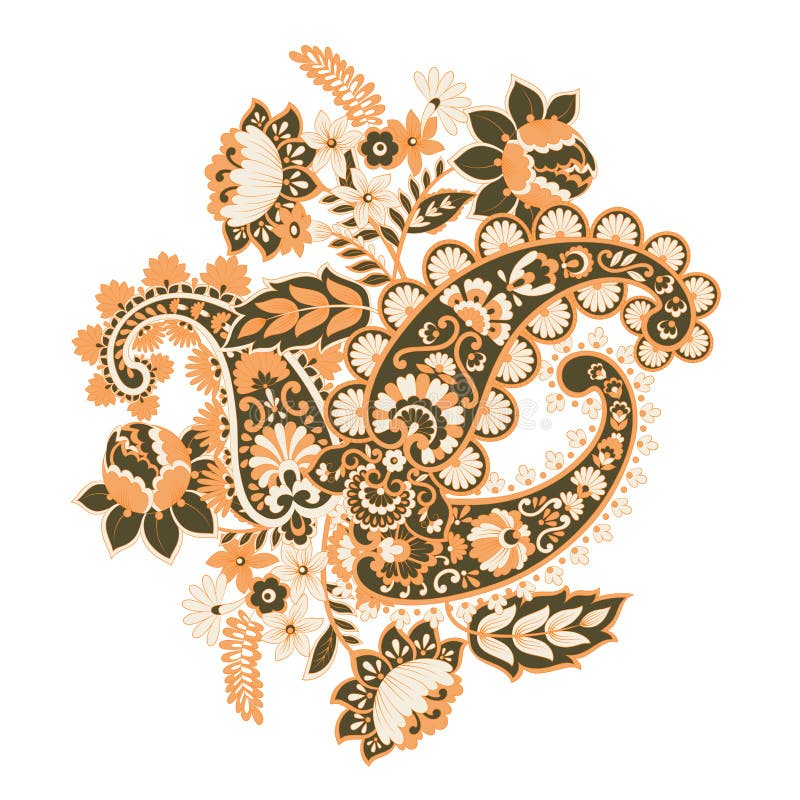 Indian Paisley Teardrop Stock Illustrations – 870 Indian Paisley ...