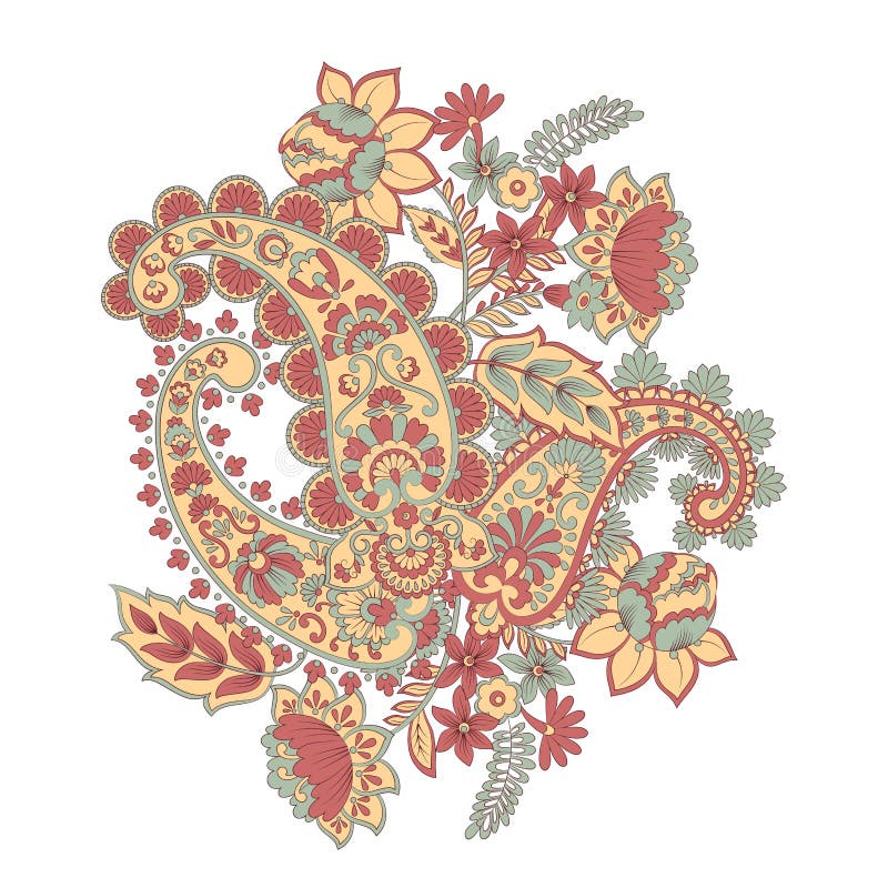 Indian Paisley Teardrop Stock Illustrations – 870 Indian Paisley ...