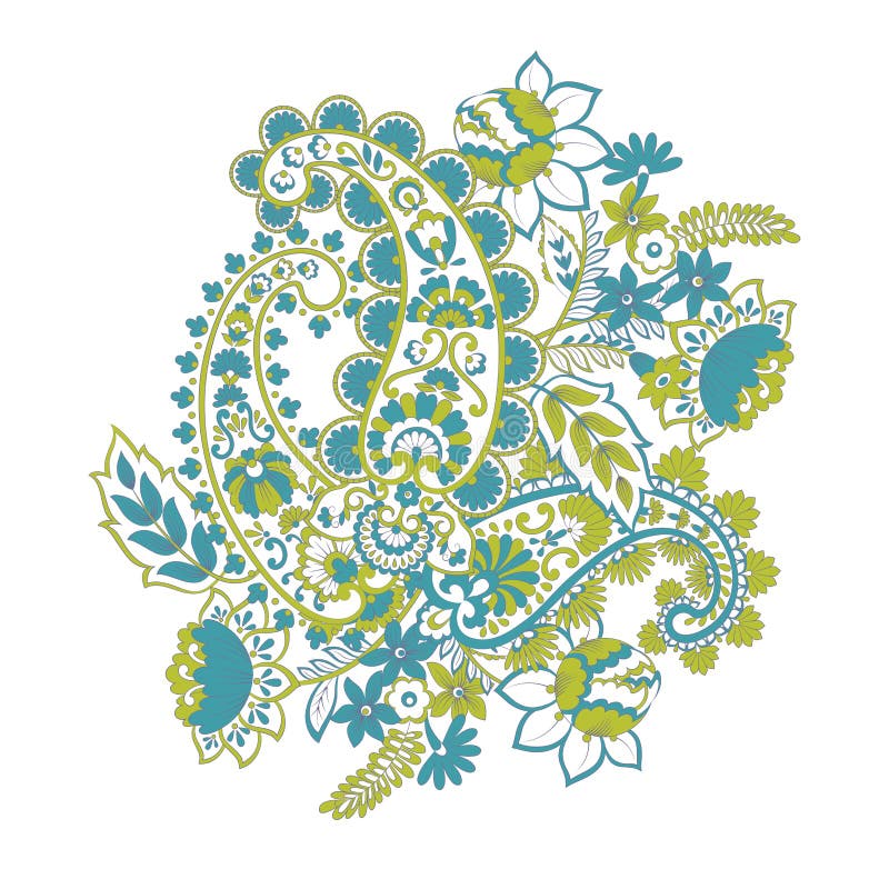 Indian Paisley Teardrop Stock Illustrations – 870 Indian Paisley ...