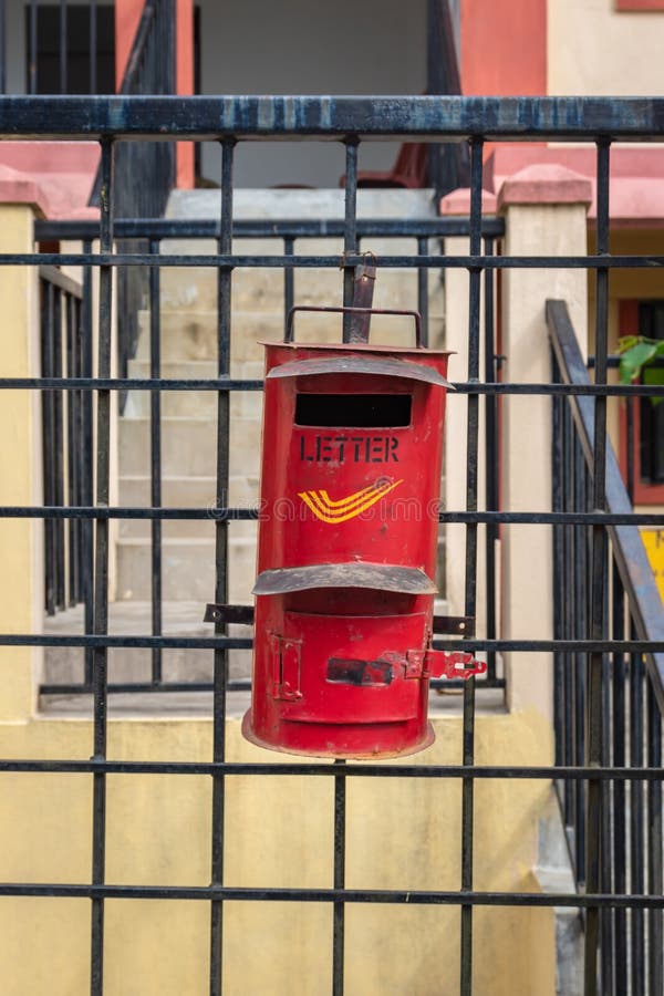 Old Indian Post Box Hanging in Village, Traditional Indian Mail System ...