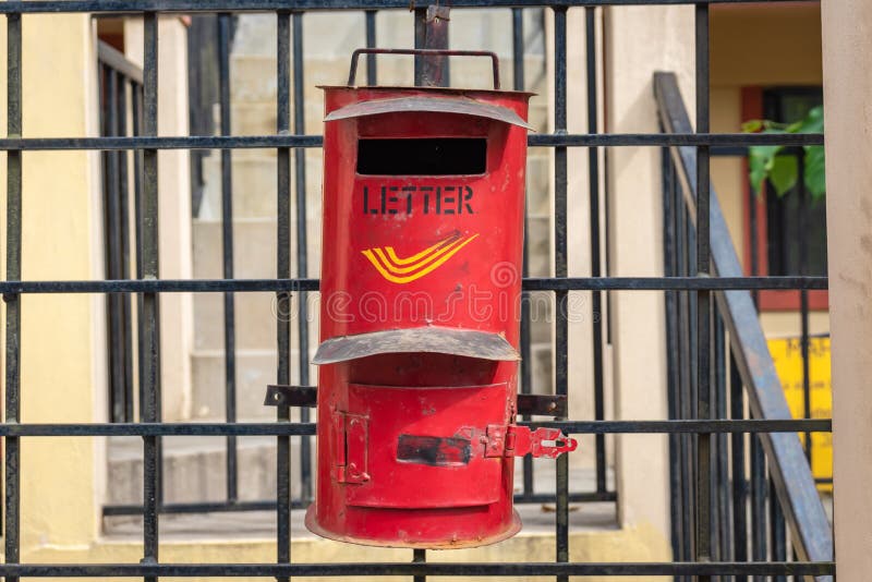 Old Indian Post Box Hanging in Village, Traditional Indian Mail System ...