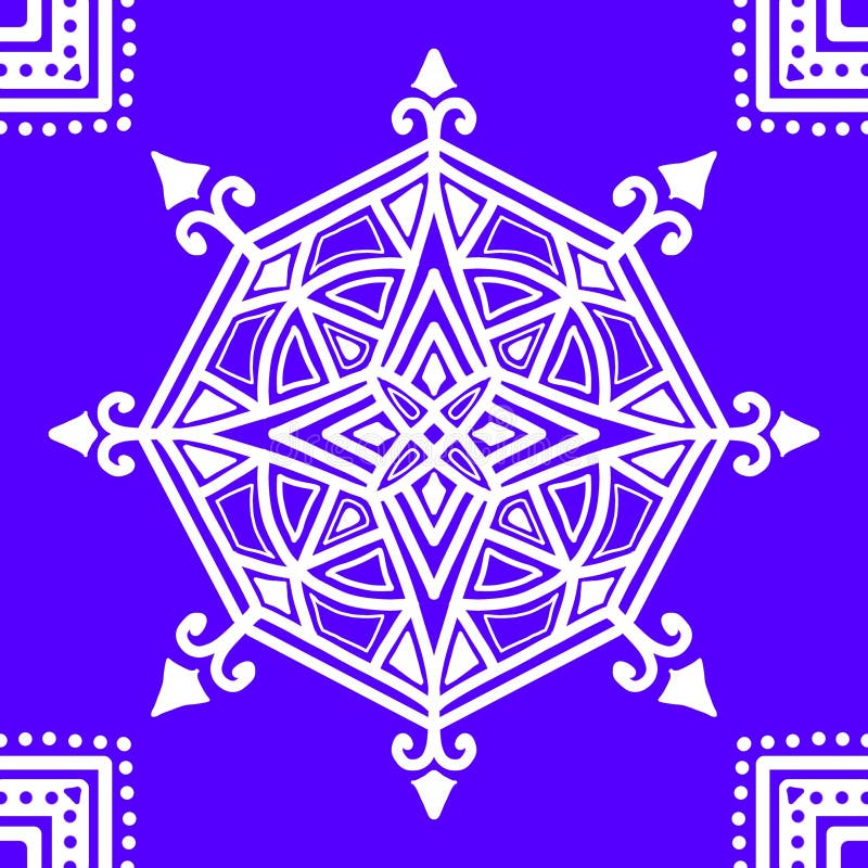 Isolated Intricate Geometric Design with Cross Motifs on Dark Purple ...