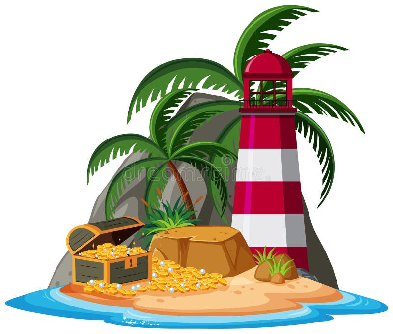 Isolated Island on White Background Stock Vector - Illustration of ...
