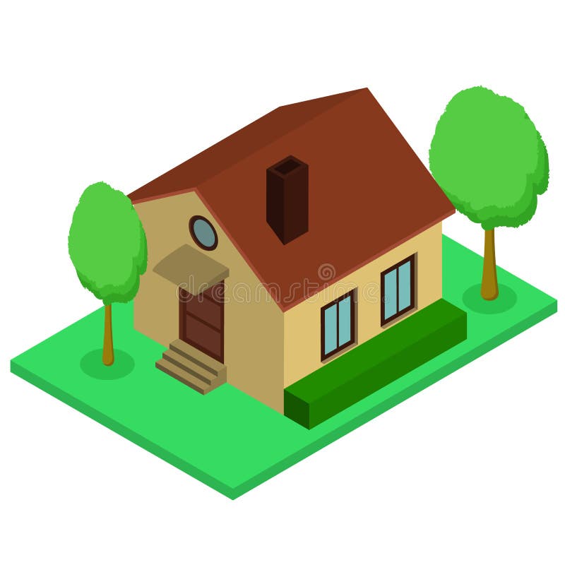 Isolated Isomatic Small House, Vector Property Set Stock Vector ...