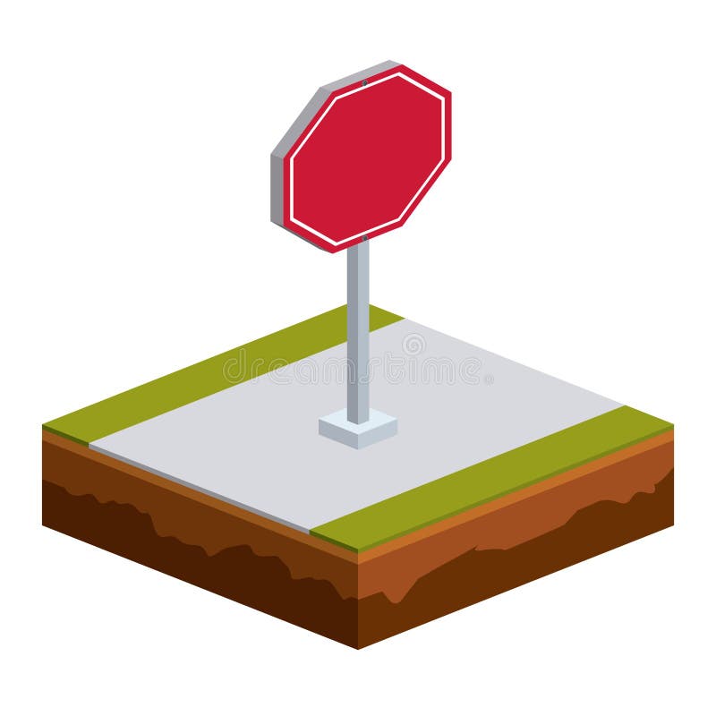 Isolated Isometric Red Road Sign Design Stock Vector - Illustration of ...