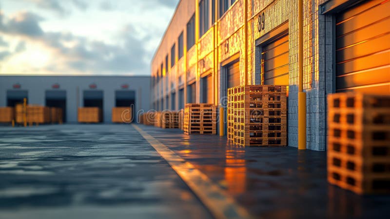 Isolated 8K 3D Render Showing Loading Dock and Freight Handling Stock ...