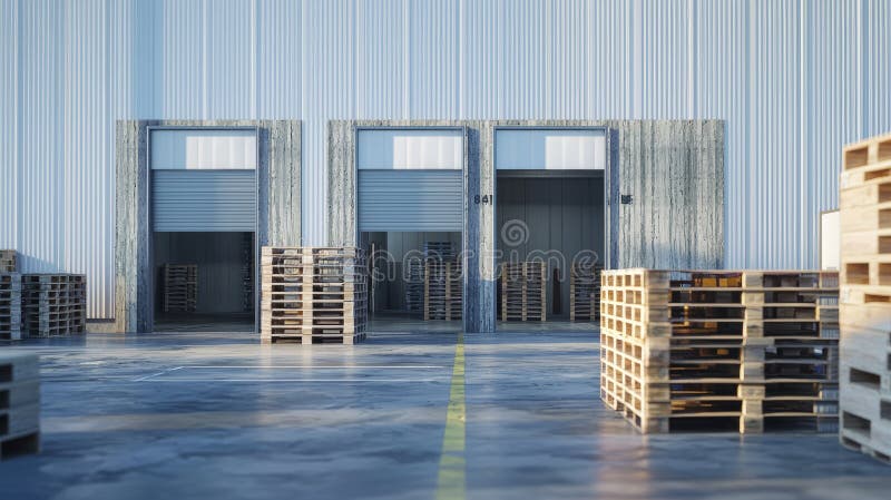 Isolated 8K 3D Render Showing Loading Dock and Freight Handling Stock ...