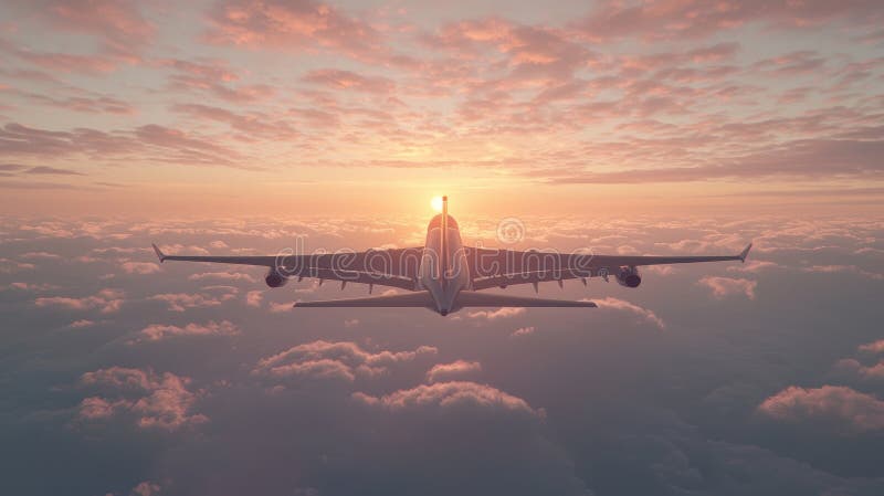 Isolated 8K 3D Rendering of Cargo Plane in Flight Stock Illustration ...