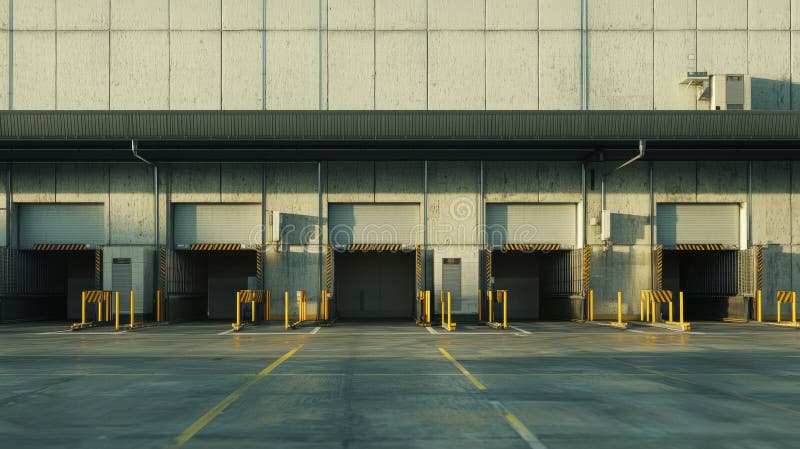 Isolated 8K Render of Realistic Freight Terminal with Loading Bays ...
