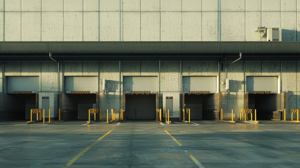 Isolated 8K Render of Realistic Freight Terminal with Loading Bays ...