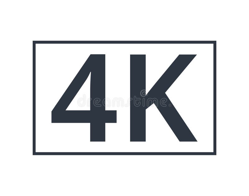Isolated 4k Symbol. Concept of Resolutions and Media Stock Vector ...