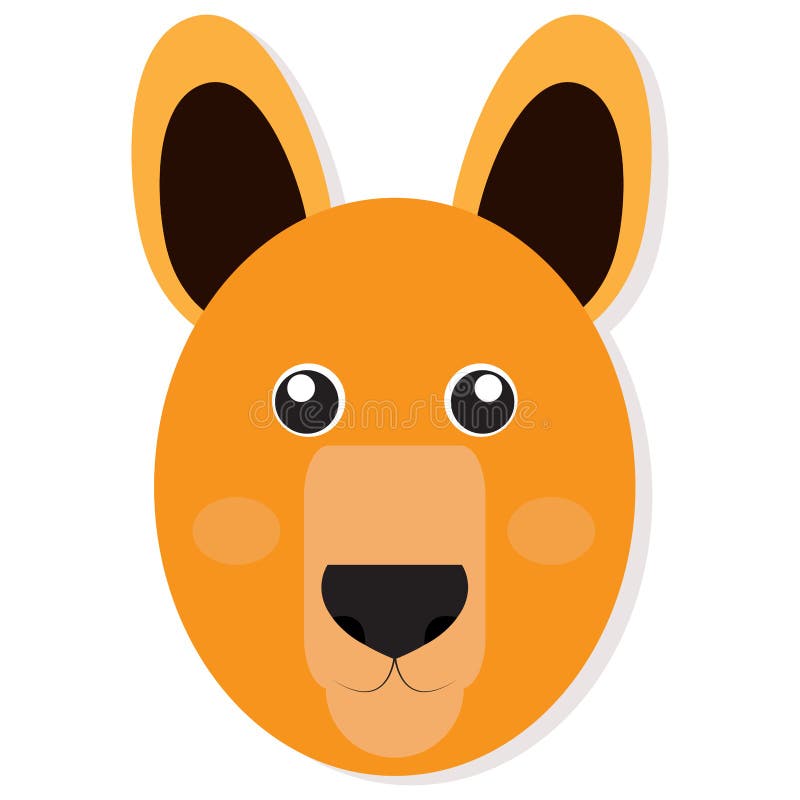 Kangaroo Face stock vector. Illustration of smiling, black - 22696554