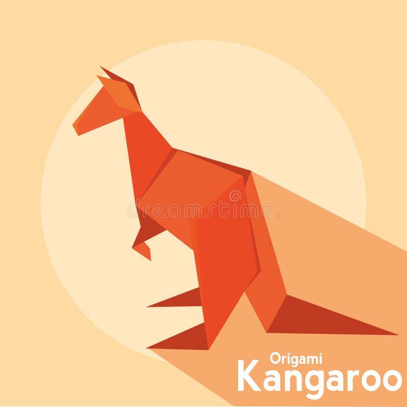 Isolated Kangaroo Origami Icon Flat Design Vector Stock Vector - Illustration of isolated ...