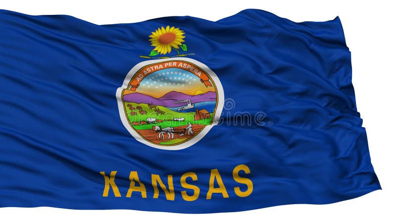 Isolated Kansas Flag, USA State Stock Illustration - Illustration of ...