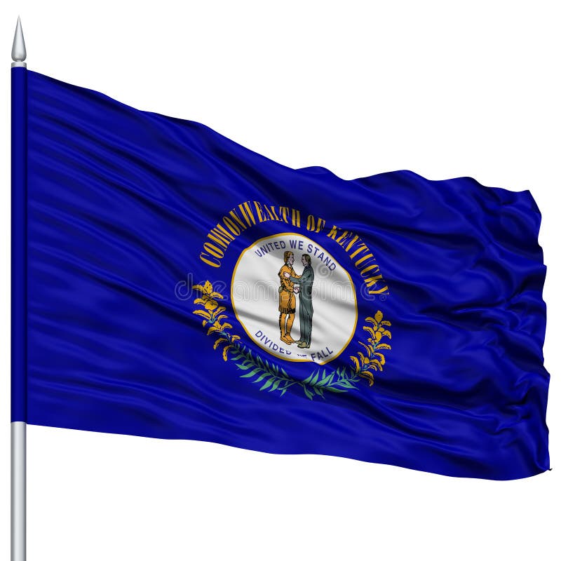 Isolated Kentucky Flag on Flagpole, USA State Stock Illustration ...