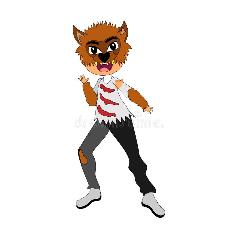 Isolated Kid with a Costume of Werewolf Vector Stock Vector ...