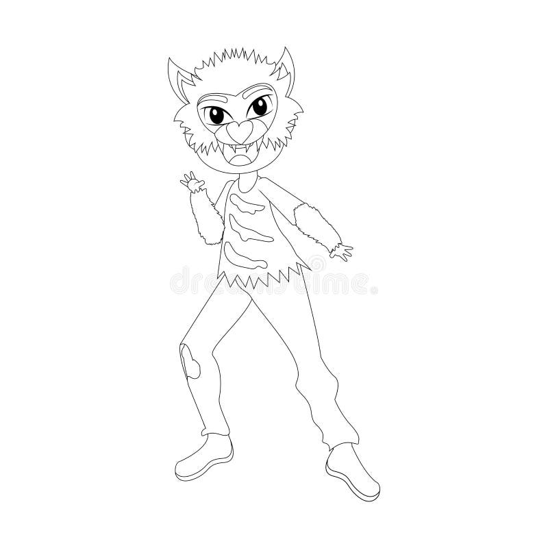Isolated Kid with a Costume of Werewolf Vector Stock Vector ...