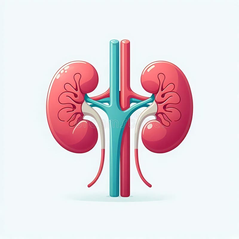 Isolated Kidneys Illustration – Flat Style Isolated on White Background ...