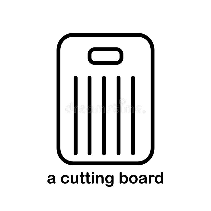 Isolated Kitchen Cutting Board Line and Flat Icon on White Background ...
