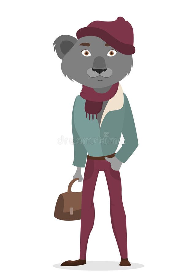 Isolated koala man. stock vector. Illustration of head - 108253983