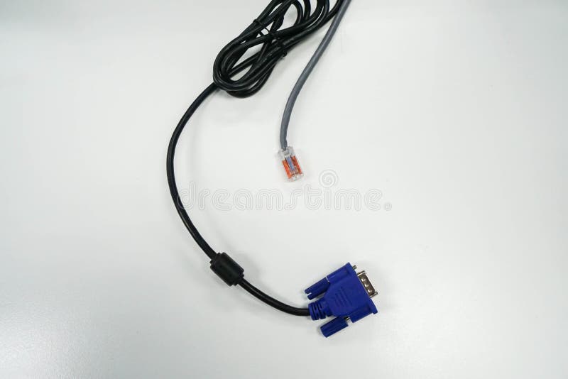 Isolated LAN and VGA cable stock image. Image of connector - 82113837