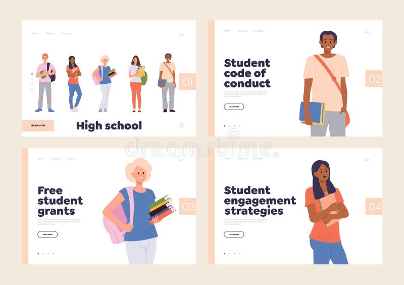 Isolated Landing Page Set for Online Education Service Offering ...